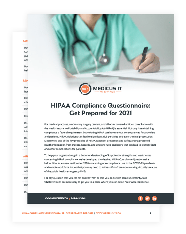 HIPAA Compliance Questionnaire | Medicus IT
